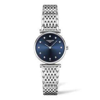 Longines La Grande Classique Ladies' Blue Dial Bracelet Watch | Ernest Jones