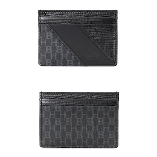 BOSS Men's Black Leather Monogram Card Holder | Ernest Jones
