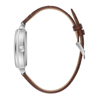 Bulova Sutton Automatic Men's Brown Leather Strap Watch | Ernest Jones