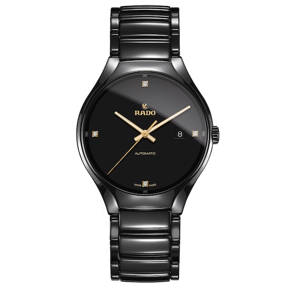 Rado True Automatic Men's Black Ceramic Bracelet Watch | Ernest Jones
