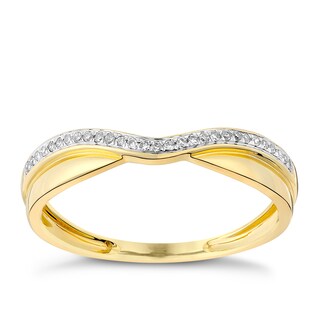 9ct Gold Polished And Shaped Diamond Band | Ernest Jones