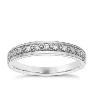 Platinum 0.10ct Diamond Wedding Band | Ernest Jones