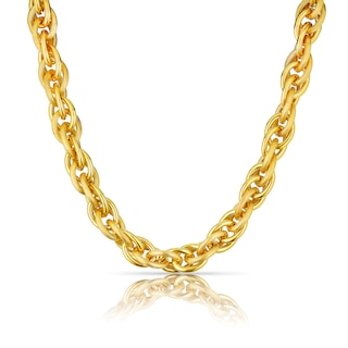 Sterling Silver & 18ct Gold Plated Vermeil Chunky Textured Link Chain ...