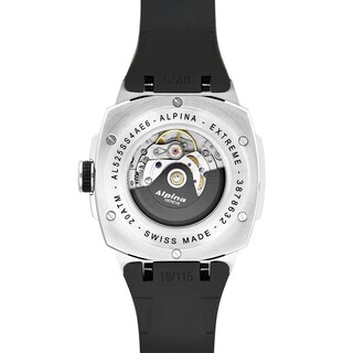 Alpina Alpiner Men's Steel Case & Black Rubber Strap Watch | Ernest Jones