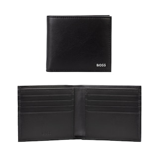 BOSS Randy Men's Smooth Black Leather Wallet | Ernest Jones