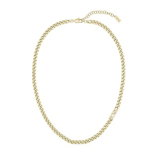 BOSS Kassy Ladies' Gold-Tone IP 16+2 Inch Curb Chain | Ernest Jones