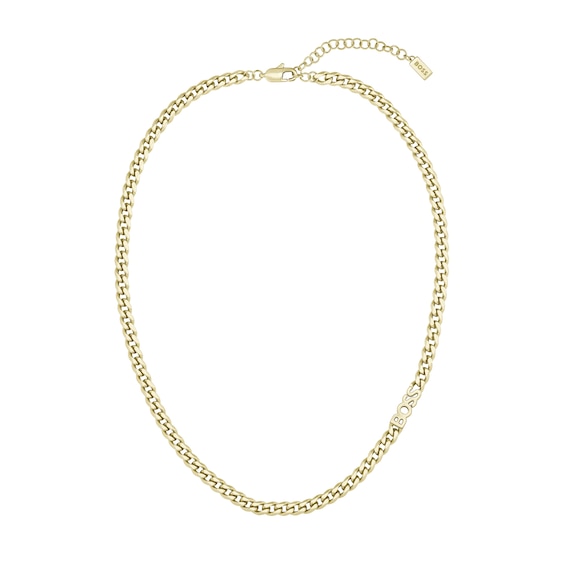 BOSS Kassy Ladies' Gold-Tone IP 16+2 Inch Curb Chain | Ernest Jones
